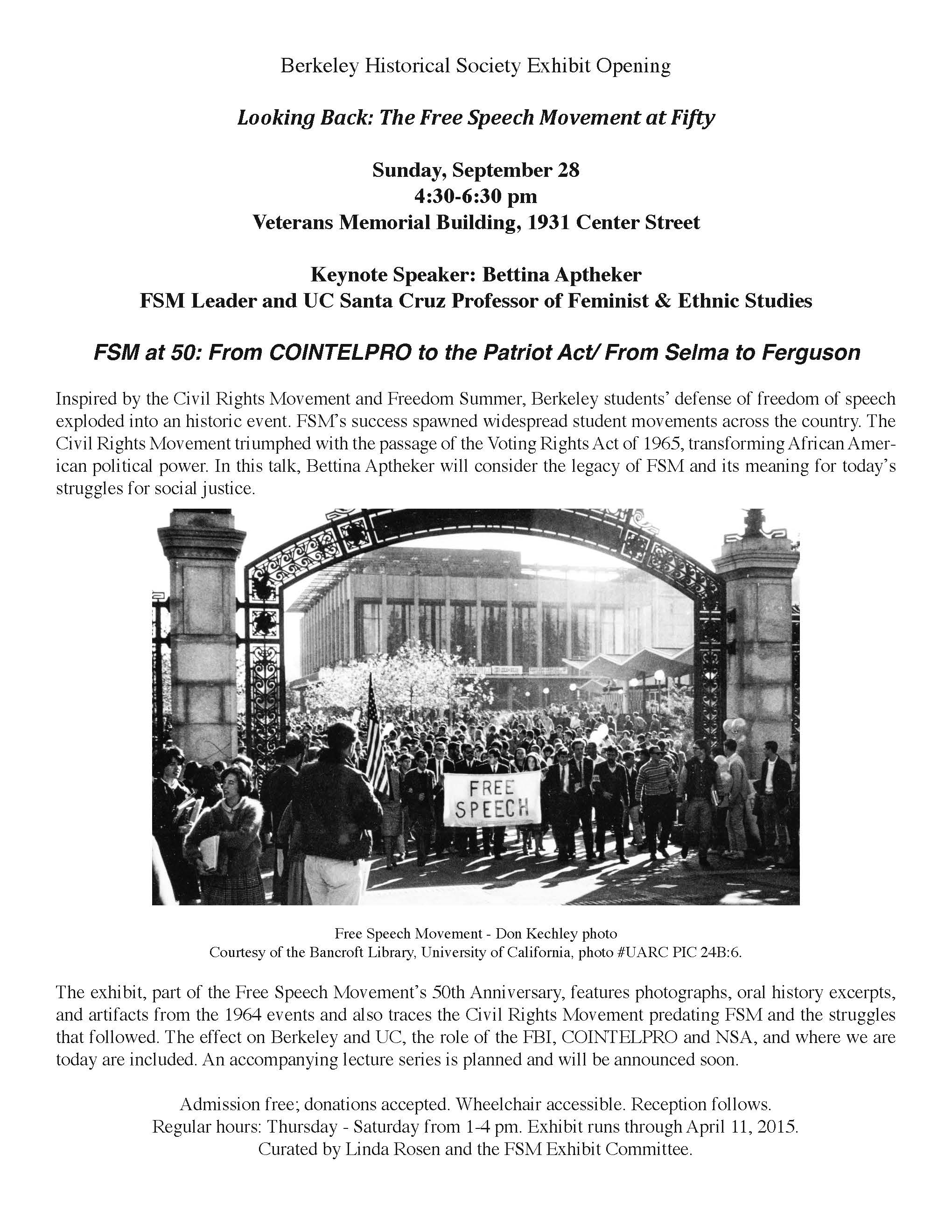 201409_fsm_exhibit_opening_flyer – Berkeley Historical Society & Museum